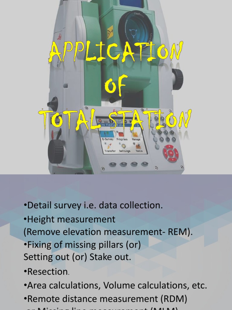 Total Station Applications Overview | PDF