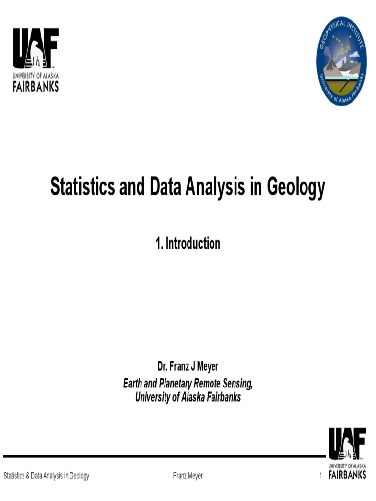 Intro - To Statistics Data Analysis in Geology - Dr. Franz J Meyer ...