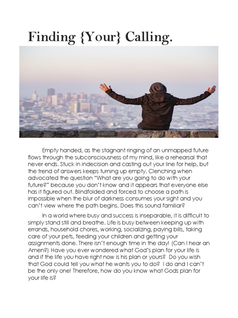 Finding (Your) Calling | PDF | Prayer | Religious Behaviour And Experience