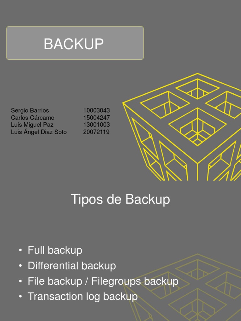 Exposicion Backup | PDF | Apoyo | Servidor SQL de Microsoft