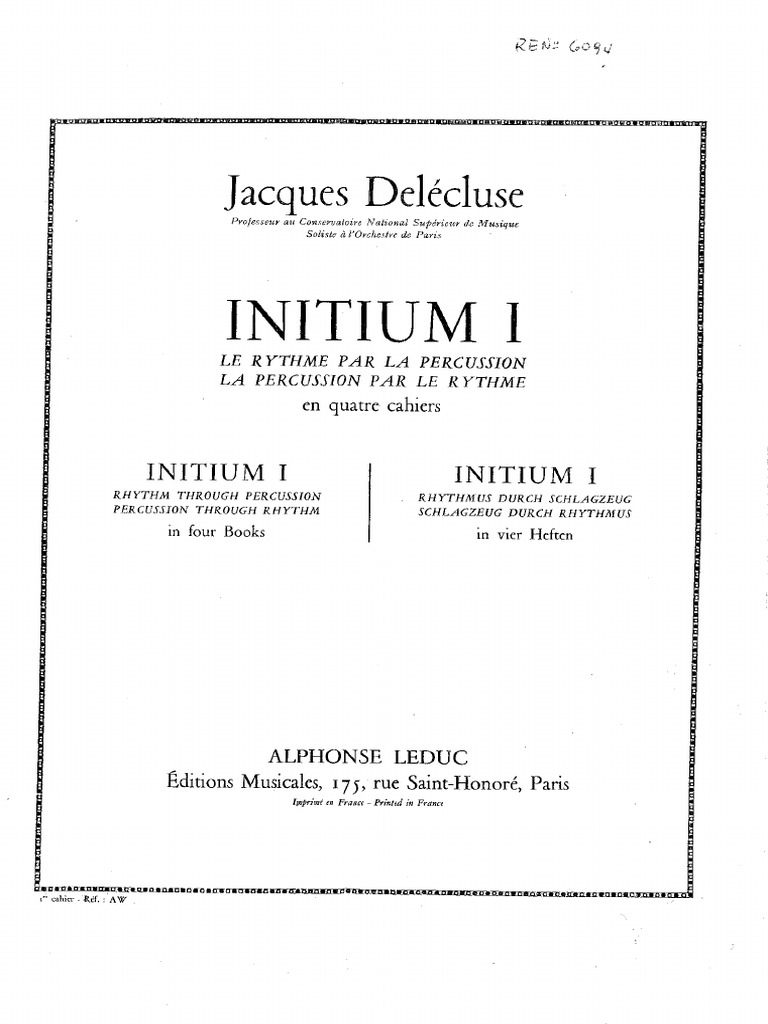 Delecluse INITIUM I PDF | PDF
