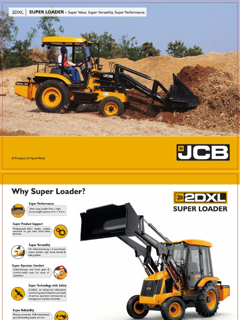 JCB 2DXL Super Loader Specifications | PDF | Loader (Equipment ...