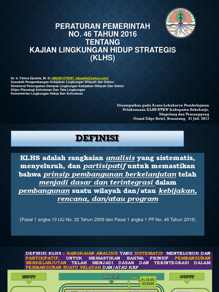 KLHS PP 46 - 2016 | PDF