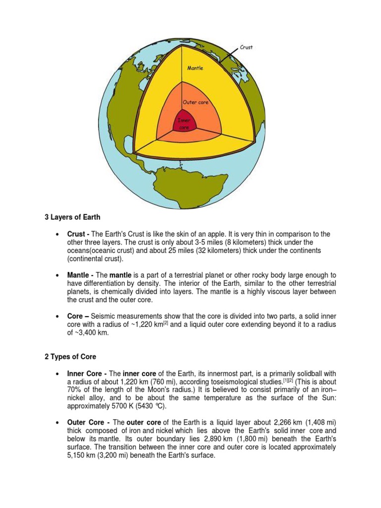 3 Layers of Earth | PDF | Mantle (Geology) | Earthquakes