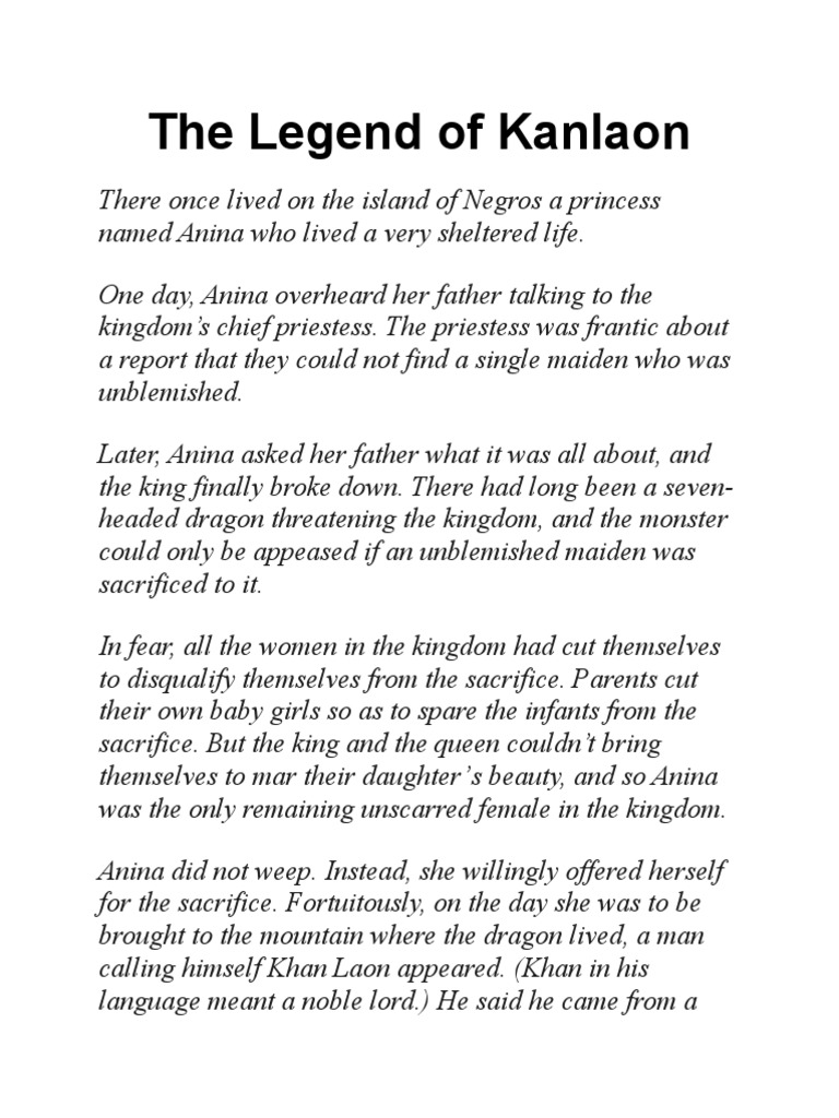 The Legend of Kanlaon | PDF