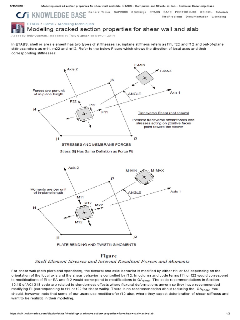 Modeling Cracked Section Properties For Shear Wall and Slab - ETABS ...