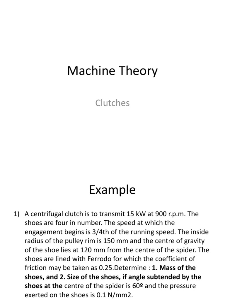 Clutch Design Calculations and Analysis | PDF | Clutch | Physics