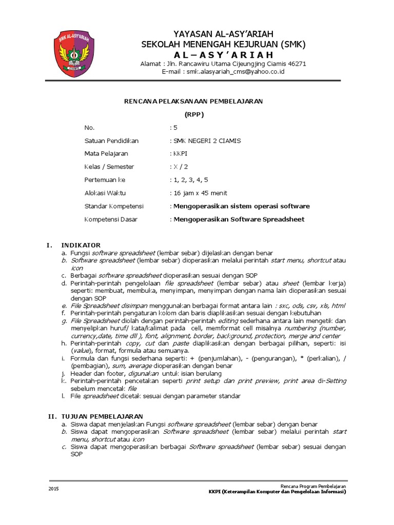 05 Mengoperasikan Software Spreadsheet | PDF