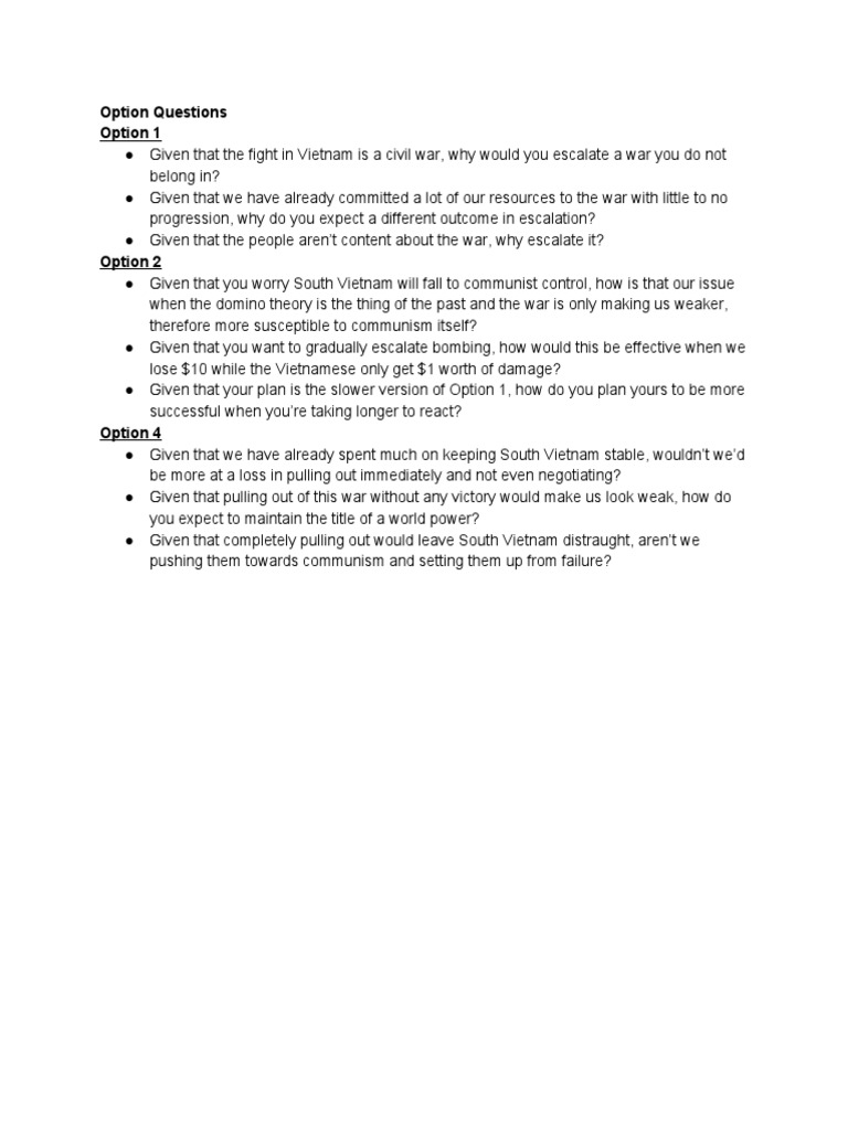 Option Questions Option 1 | PDF