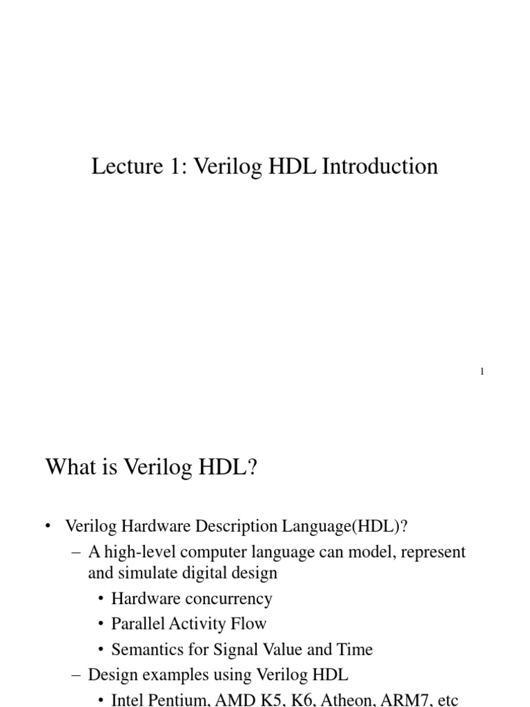 Verilog 1 | PDF | Hardware Description Language | Logic Synthesis