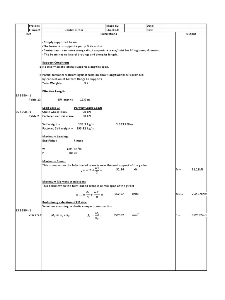Gantry Example | PDF | Beam (Structure) | Crane (Machine)