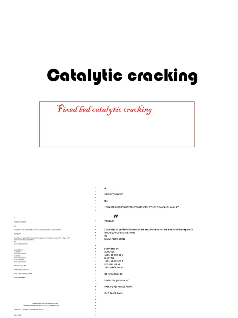 Catalytic Cracking | PDF | Academia | Engineering