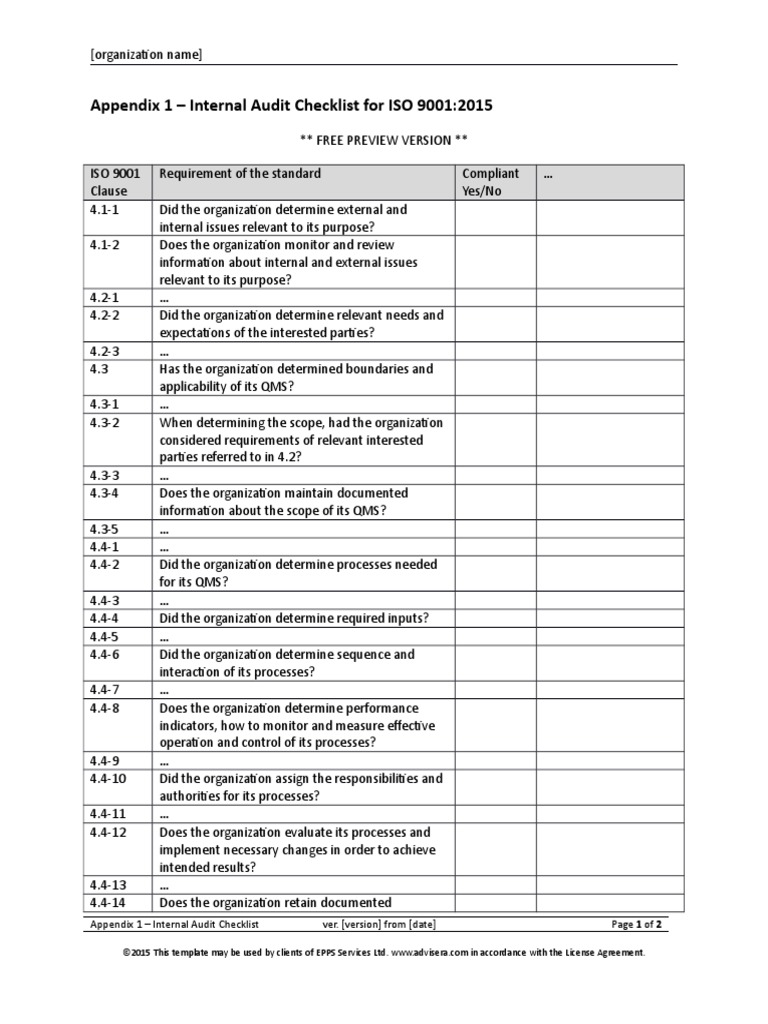 15.1_Appendix_1_Internal_Audit_Checklist_Preview_EN.docx | Internal ...