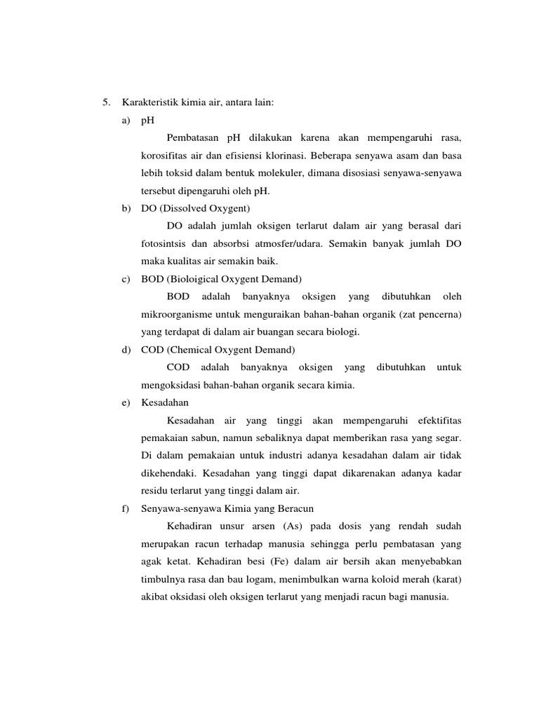 Karakteristik Kimia Air | PDF