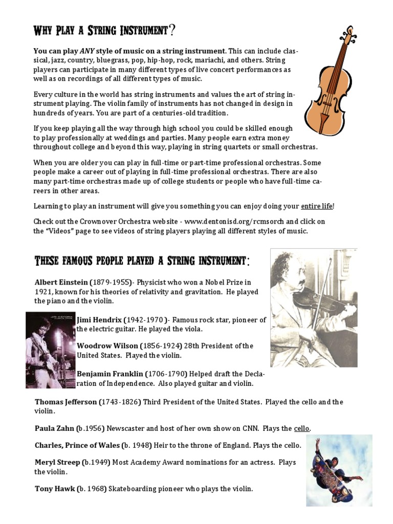 Famous People Who Play String Instruments | PDF | Social Science