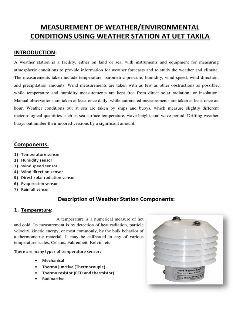 Weather Station Experiment | Download Free PDF | Humidity | Thermocouple