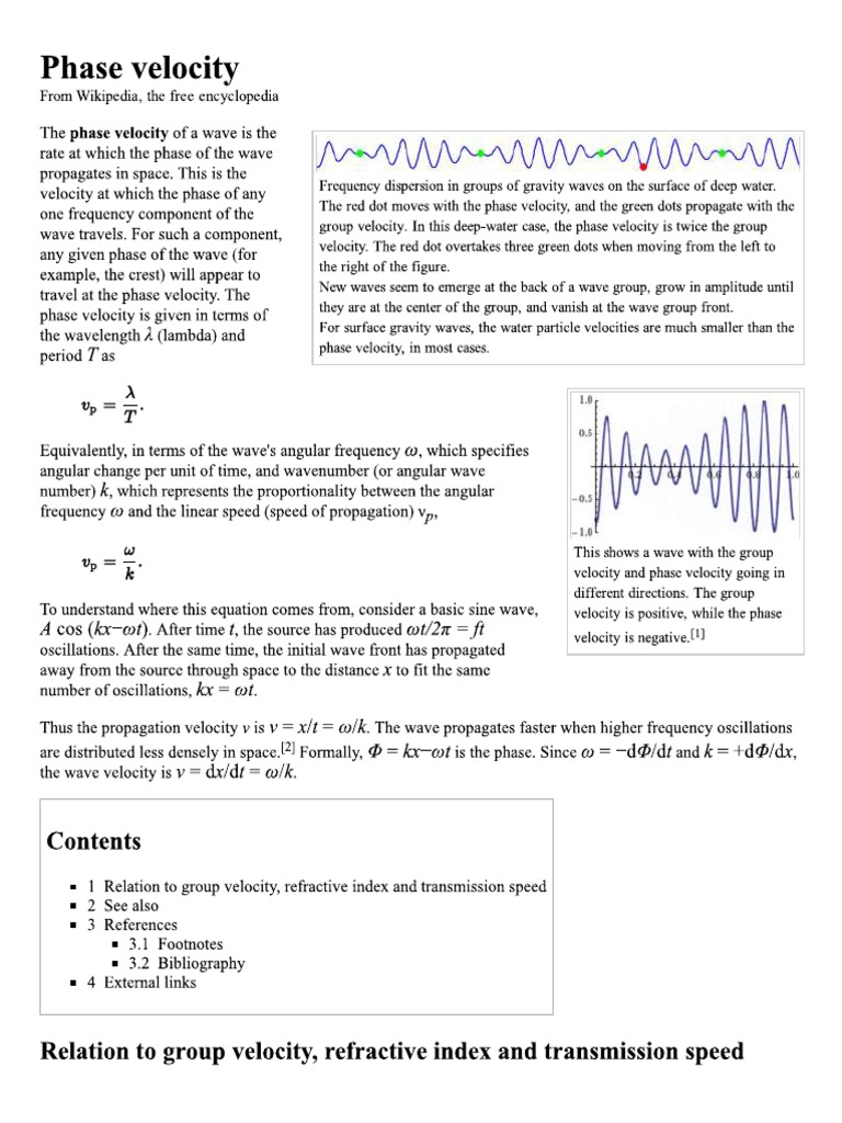 Phase Velocity | PDF