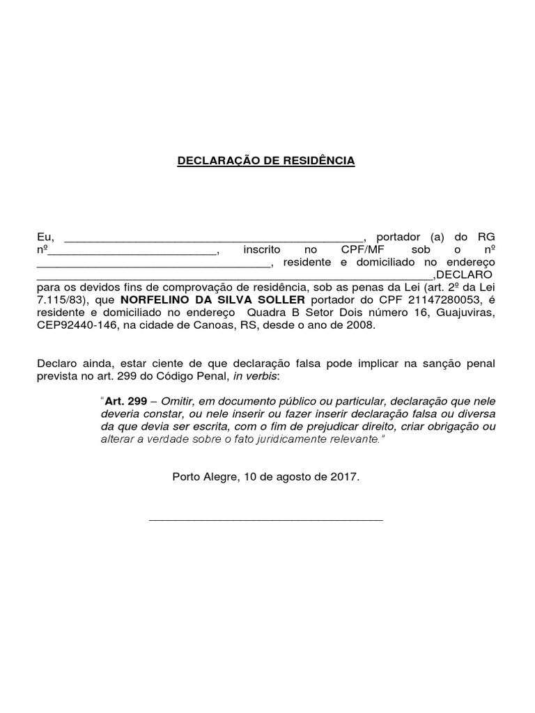 Declaração Residencia - Vizinho | PDF | Esfera pública | Informação ... Declaração Residencia - Vizinho | PDF | Esfera pública | Informação ...