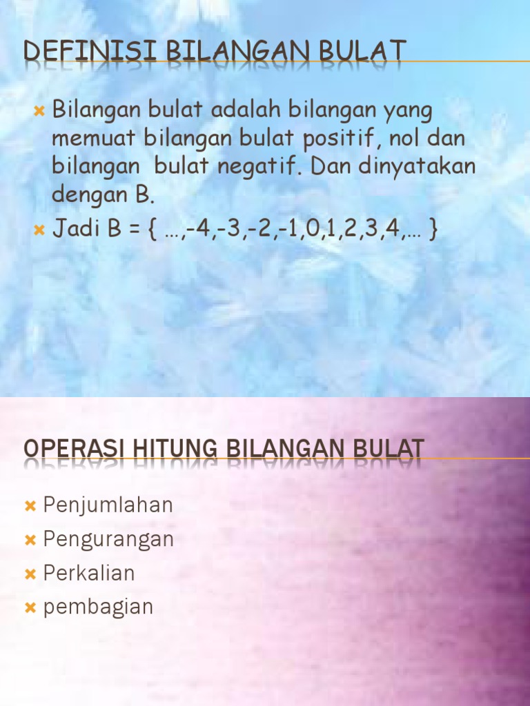 Definisi Bilangan Bulat | PDF