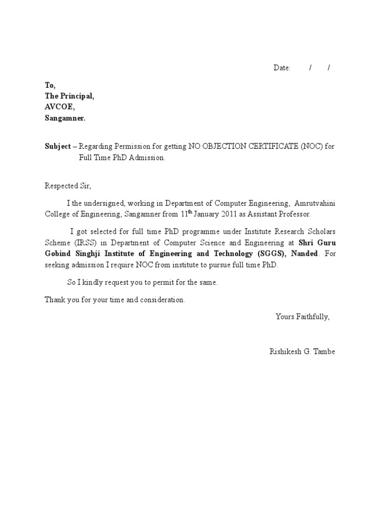 NOC.docx | Doctor Of Philosophy | Engineering