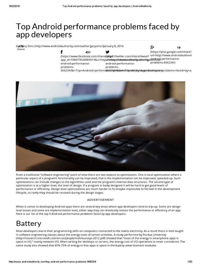 Top Android Performance Problems Faced by App Developers - AndroidAuthority | Download Free PDF ...