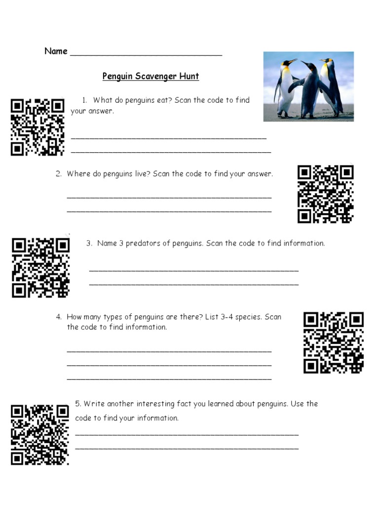 Penguin Scavenger Hunt | PDF | Games & Activities