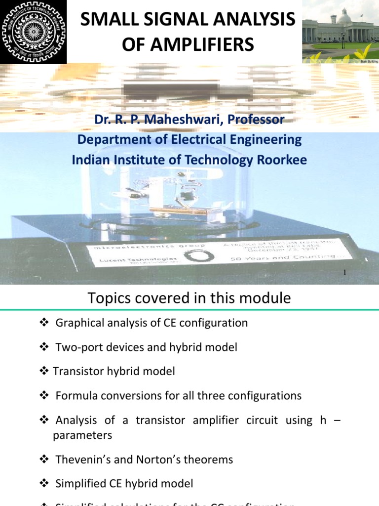 Small Signal Analysis of CE Amplifiers | PDF | Amplifier | Transistor