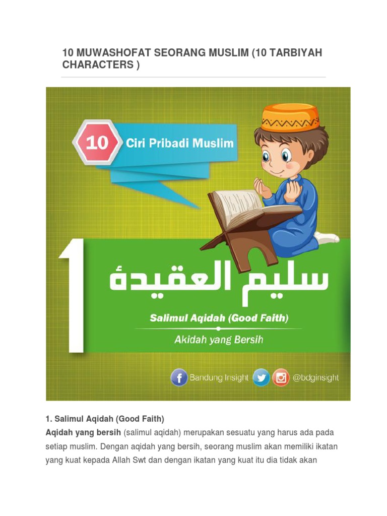 10 Muwashofat Seorang Muslim | PDF
