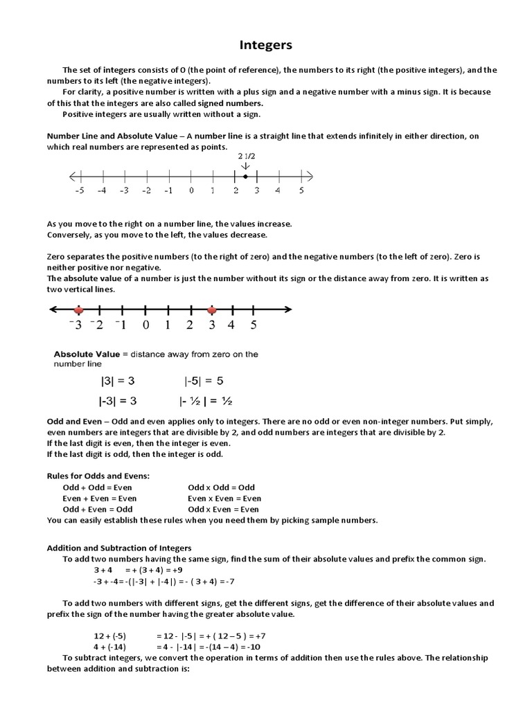 Integers | PDF | Integer | Mathematical Objects
