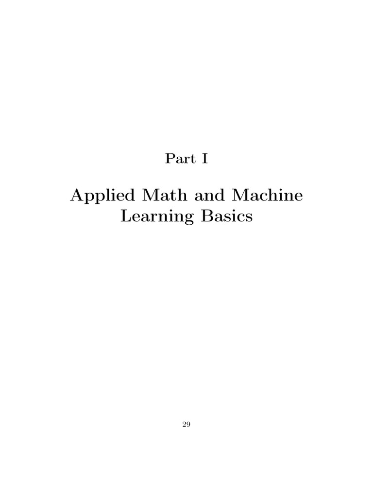 Applied Math and Machine Learning Basics | PDF