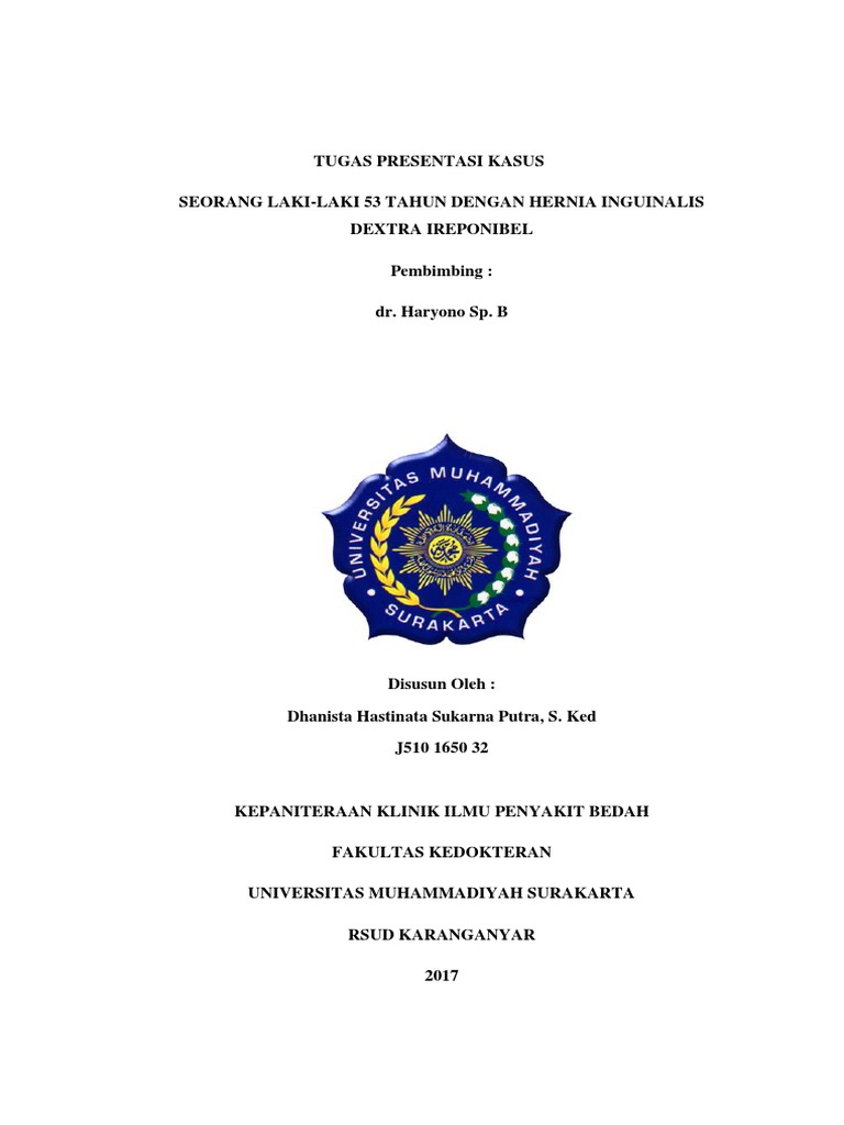 Case Report Hernia Inguinalis Lateral Ireponibel | PDF