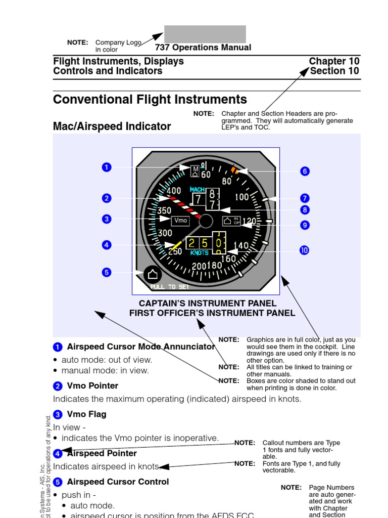 737 Flight Instruments, Displays Controls and Indicators | PDF ...