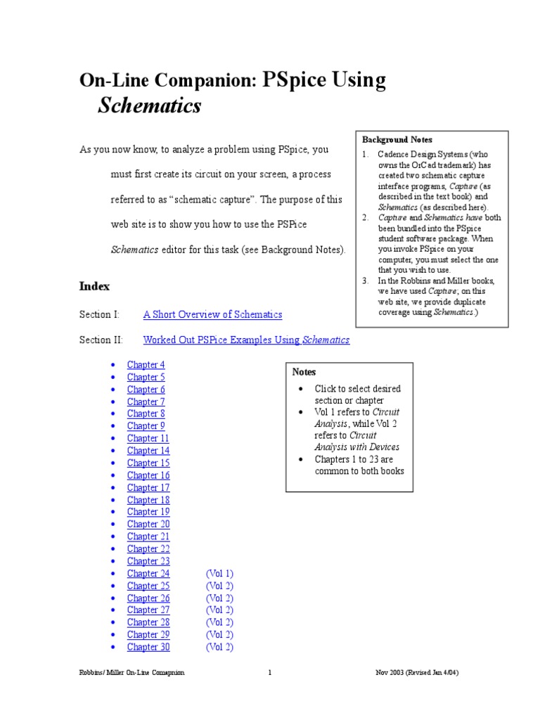PSpice Schematics | Download Free PDF | Electrical Network | Capacitor