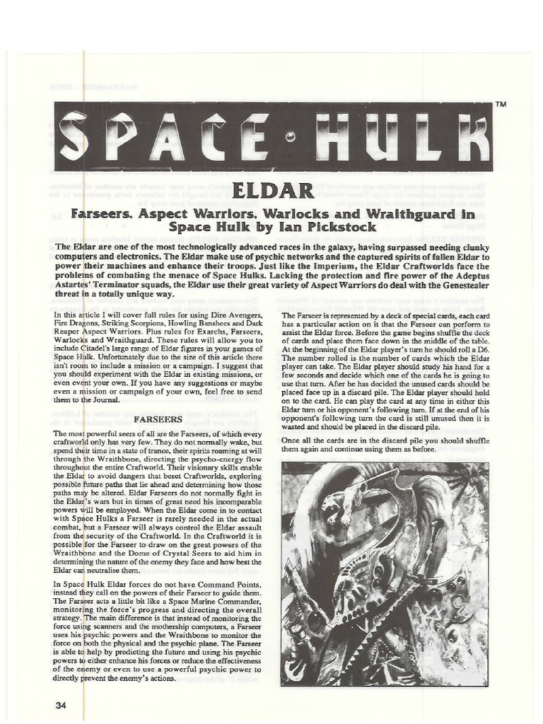 Space Hulk - Rules For Eldar (Citadel Journal 05 1994) | PDF