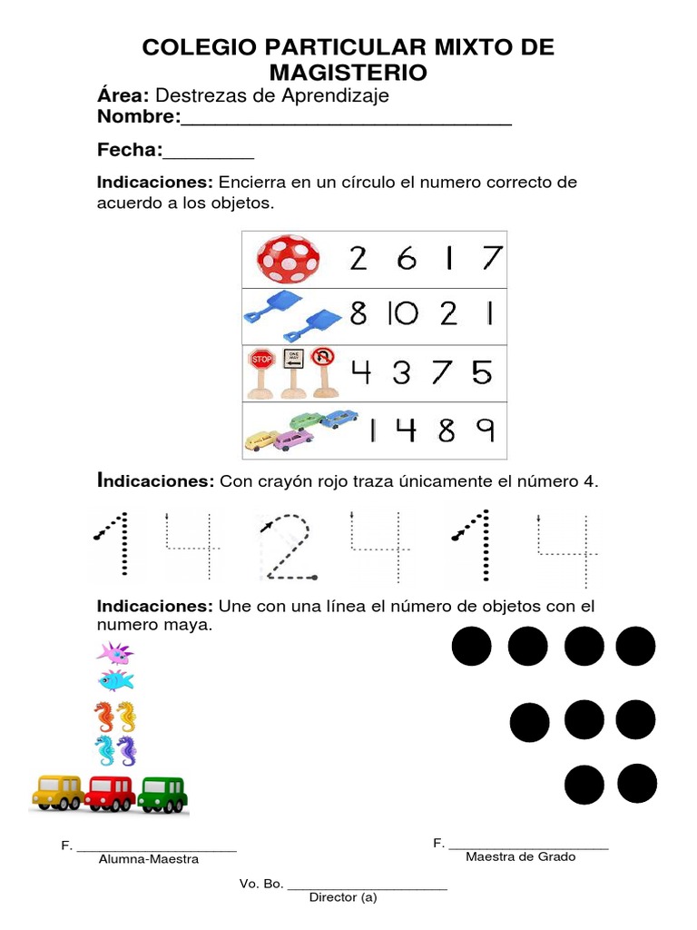 Actividades de Destreza Matemática Preescolar | PDF