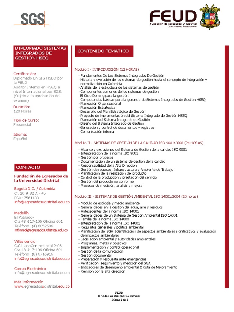 Pdfs Sistemas Integrados Hseq Pdf Pdf Gestión De La Calidad