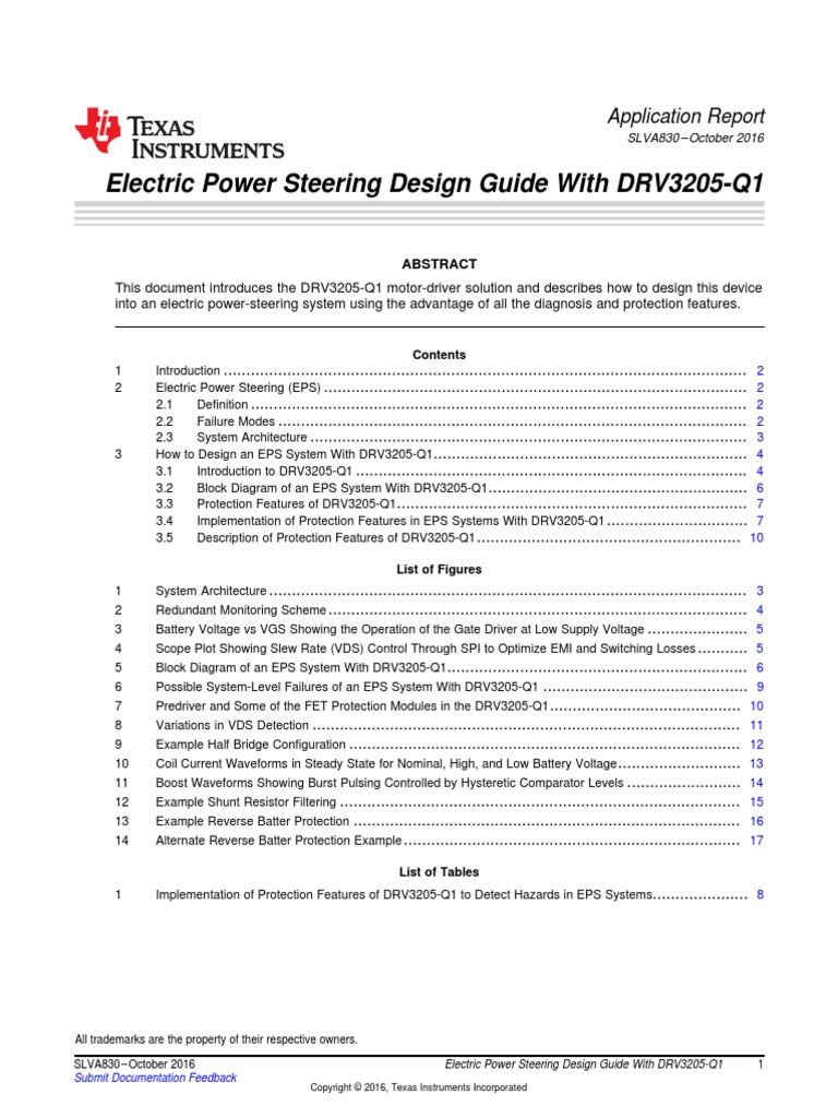 Electrical Power Steering Design Guide TEXAS | PDF | Field Effect ...
