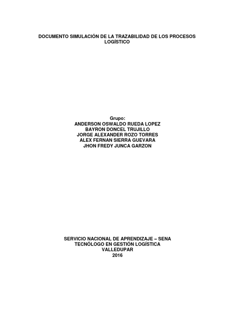 Documento Simulacion Trazabilidad | PDF | Calidad (comercial) | Información