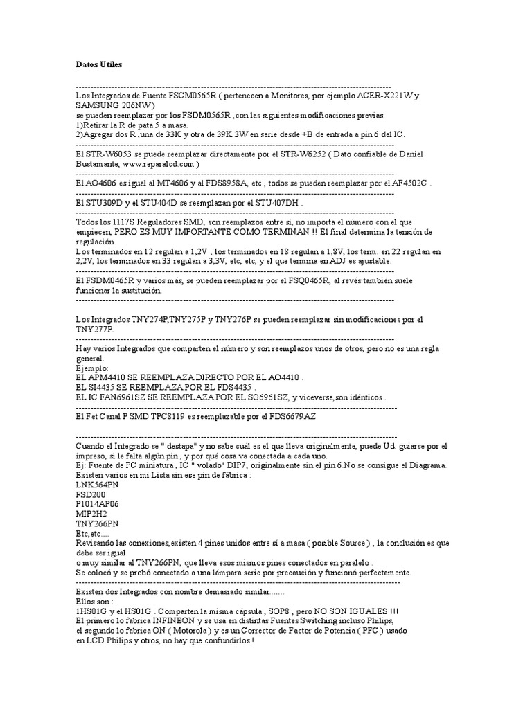Datos Utiles Ic | PDF | Ingeniería Informática | Ingeniería Electrónica