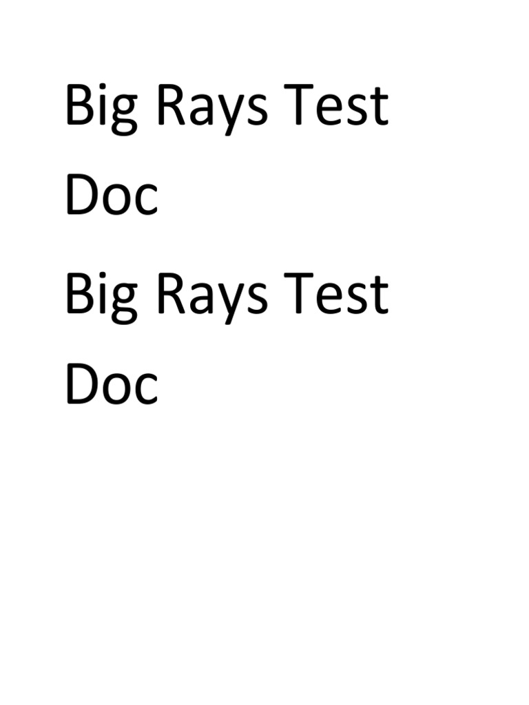 Big Rays Test Pdf