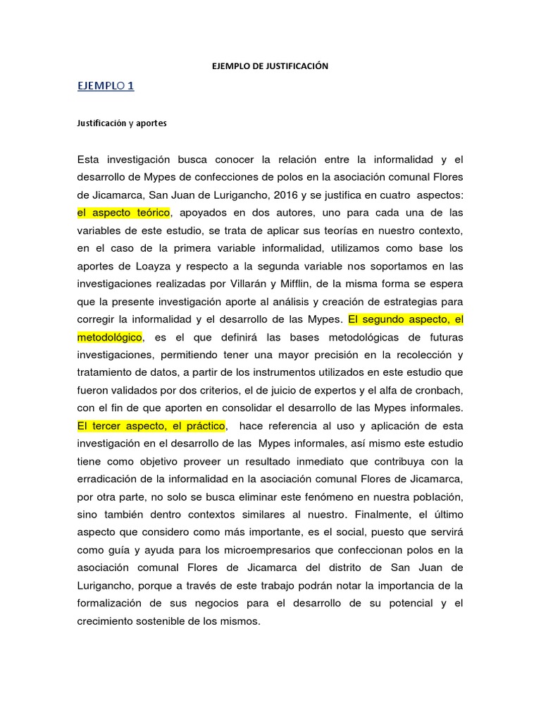 Ejemplo de Justificación | PDF | Gestión de recursos humanos | Cognición