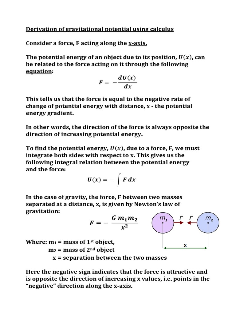 Derivation of gravitational potential energy using calculus2.docx ...