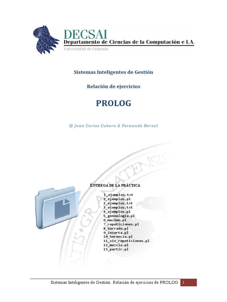 PROLOG Ejercicios PDF | PDF | Lógica de primer orden | Herencia (Programación Orientada a Objetos)