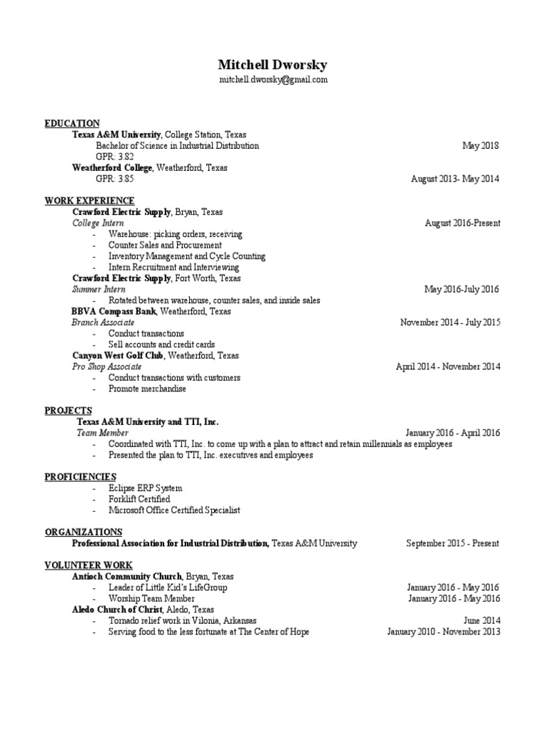 Mitchell Dworsky Resume Docx 1 | Download Free PDF | Business ...