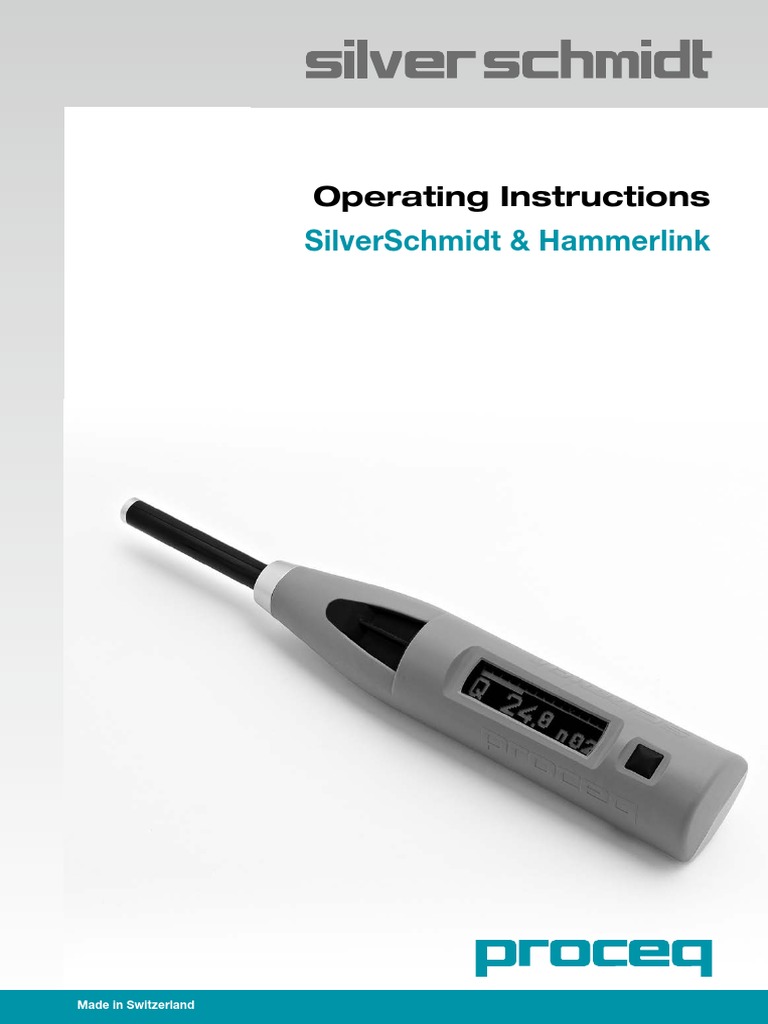 Manual de Instrução Do Esclerômetro SilverSchmidt Da Proceq | PDF ...