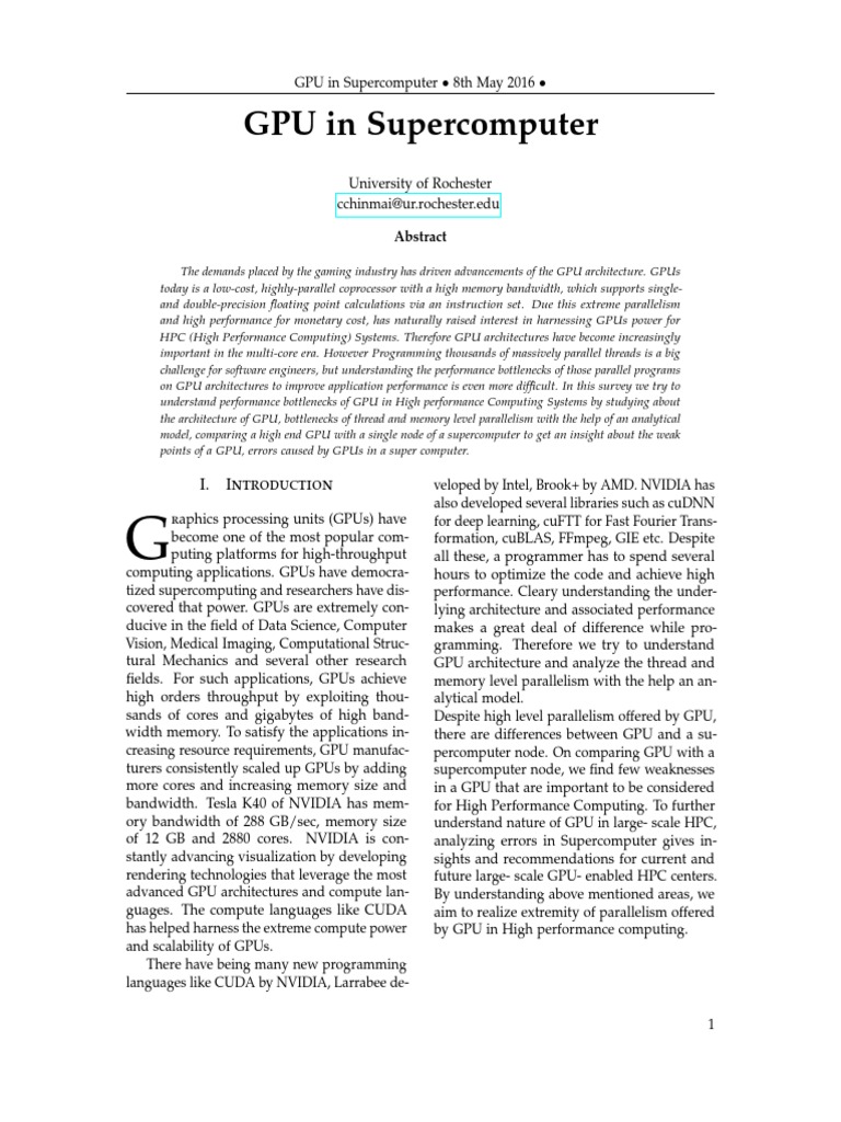 GPU Architecture Key to Harnessing its Power in HPC | PDF | Graphics Processing Unit | Thread ...