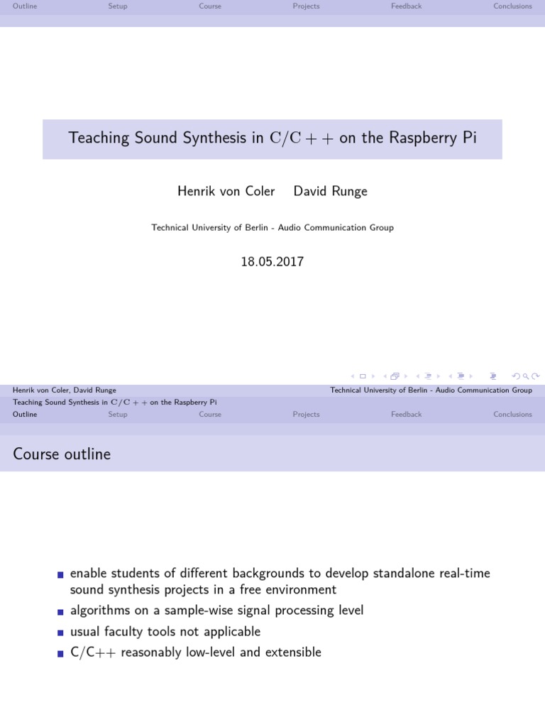 C++ Sound Synthesis on Raspberry Pi | PDF | Synthesizer | Digital ...