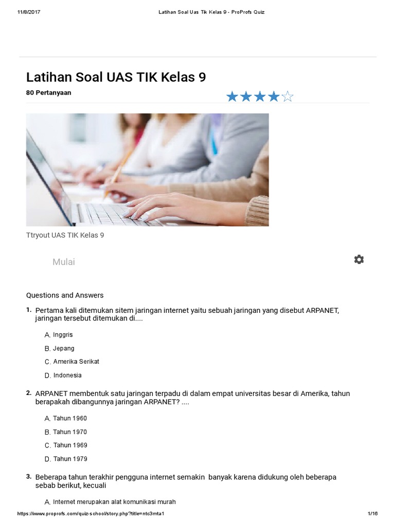 Latihan Soal Uas Tik Kelas 9 | PDF | Teknologi & Rekayasa