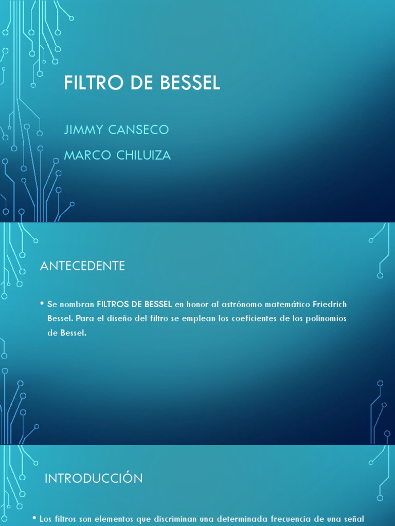 Filtro de Bessel | PDF | Filtro electronico | Procesamiento de la señal