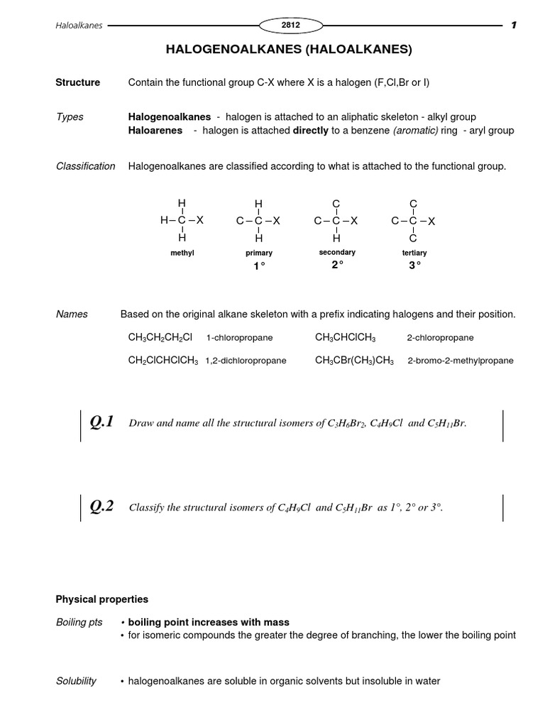 haloalkanes.pdf | Functional Group | Physical Chemistry